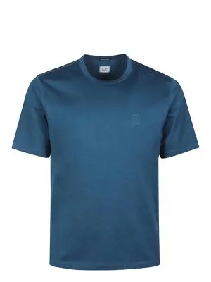 C.P. COMPANY C. P. Company Contemporary Tonal Logo Short Sleeve Tee Navy