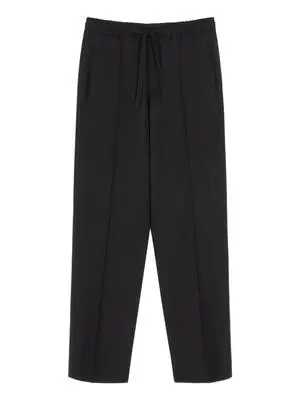 Valentino Garavani Tailored Wool-mohair Drawstring Waist Trousers - Nero