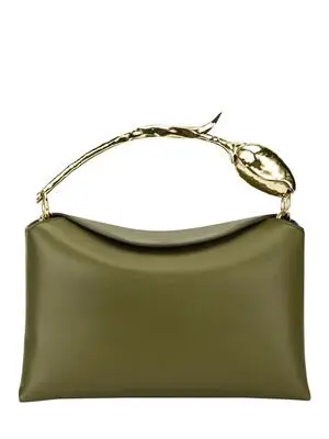 Erdem Mini Calf Leather Crossbody Bag With Gold Tone Handle - Green