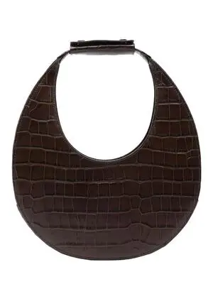 Staud STAUD Embossed Top Handle Handbag With Protective Dust Cover Brown