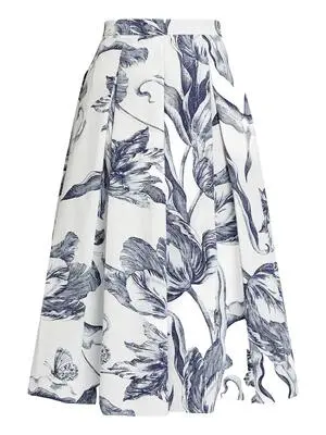 ERDEM ERDEM Floral Print Pleated Mini Skirt