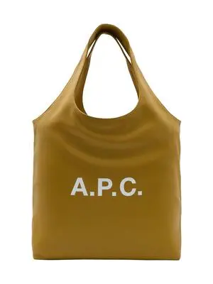 A.p.c. Two-handle Tote Bag With Front Logo Print - Verde