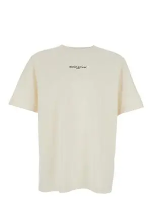 Maison Kitsuné Regular Fit Mini Graphic Tee - Beige