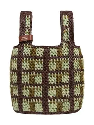 A.p.c. Woven Bucket Bag With Embossed Logo Detail - Multicolor