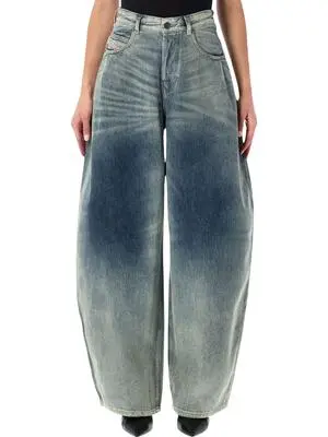 DIESEL® DIESEL High-Rise Wide Barrel Jeans Mid Blue