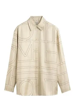 TOTÊME TOTEME Silk Monogrammed Shirt With Classic Collar