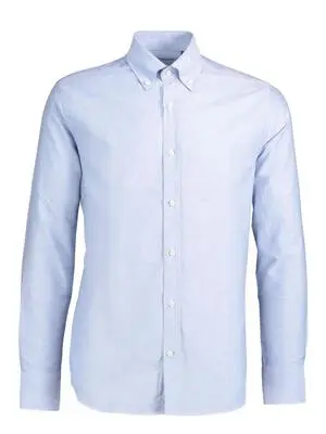 DEPERLU Stylish Long Sleeve Button-up Shirt For - Light Blue