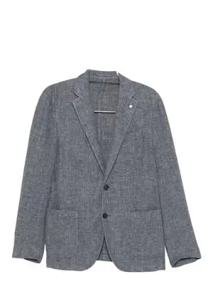 LUIGI BIANCHI Notched Button Closure Single-pocket Jacket - Navy