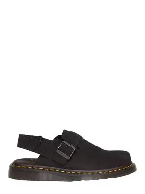 Dr. Martens Suede Slingback Sandals With Buckle - Black