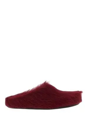 Marni MARNI Fissbett Fur Slippers Bordeaux