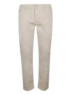 JACOB COHЁN Straight Leg Trousers - Beige