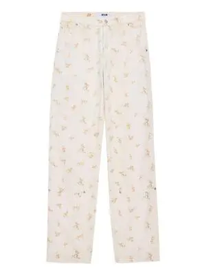 MSGM MSGM Floral Print Straight-Leg Jeans