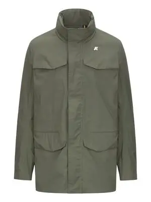 K-WAY Lightweight Spring Jacket With Stand Collar - Green