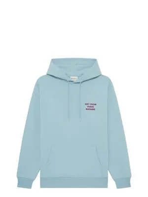 Drole De Monsieur DROLE DE MONSIEUR Text Drawstring Hooded Sweatshirt Light Blue