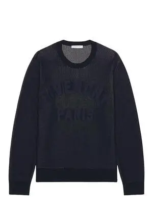 Givenchy Crew Neck Knit Sweater With " Paris" Appliqu - Navy