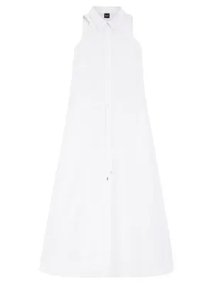 BOSS BLACK Sleeveless Collared Shirt Dress - White