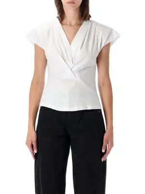 MARANT ETOILE Nadrine Wrap-effect Draped Mini T-shirt - Bianco