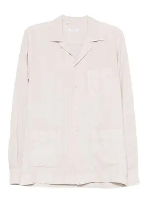 Boglioli Linen-blend Camp Shirt Jacket - Ivory