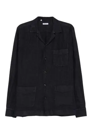 Boglioli Classic Lightweight Linen Shirt For Perfect - Navy