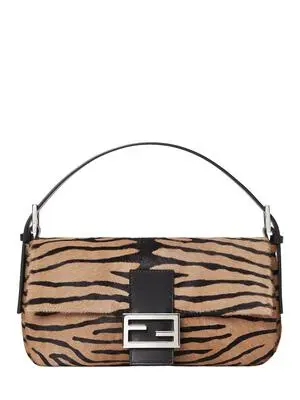 Fendi Baguette® Tiger Print Pony-effect Calfskin Bag - Brown