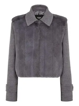 Fendi Wool And Mink Blouson Jacket - Grey
