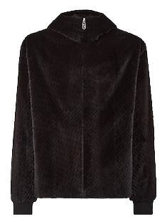 Fendi Micro-ff Laser-cut Mink Blouson Jacket - Black