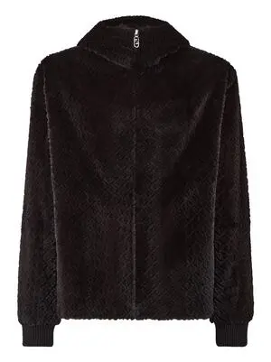 Fendi Micro-ff Laser-cut Mink Blouson Jacket - Black