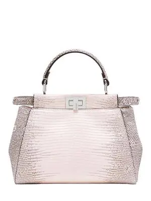 Fendi Fendi Peekaboo Mini Gradient Pink Lizard Top Handle Bag Pink