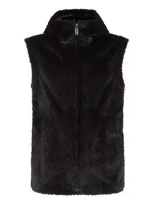 Fendi Micro-ff Laser-cut Mink Gilet - Black