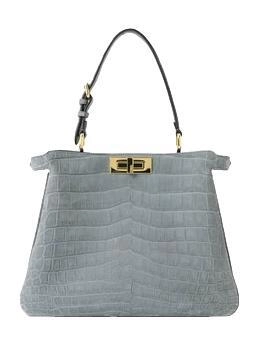 Fendi Peekaboo Soft Medium Crocodile Leather Handbag - Green