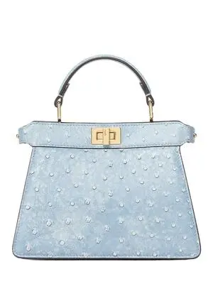 Fendi Peekaboo Iseeu Petite Ostrich Bag - Blue