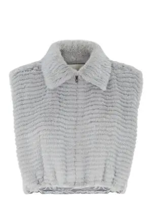 Fendi Cropped Mink Gilet - Grey