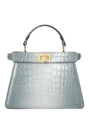 Fendi Peekaboo Iseeu Petite Bag In Crocodile Leather - Grey