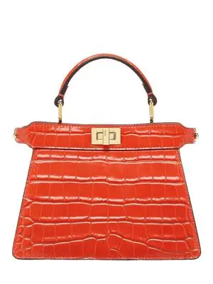Fendi Peekaboo Iseeu Petite Crocodile Leather Bag - Red