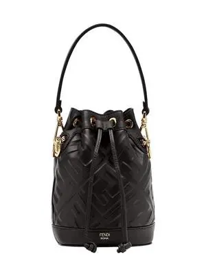 Fendi Mon Tresor Bucket Bag With Embossed Ff Motif - Black