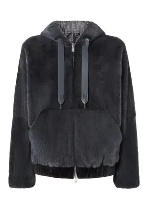 Fendi Reversible Mink Blouson With Ff Detail - Black