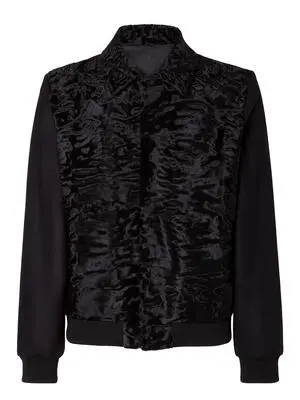 Fendi Swakara And Cashmere Knit Blouson - Black