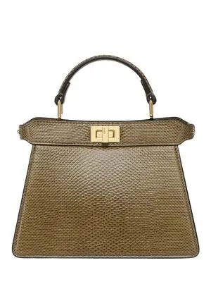 Fendi Peekaboo Iseeu Petite Karung Leather Bag - Green