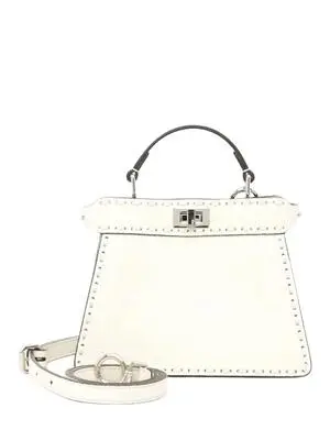 Fendi Peekaboo Iseeu Petite Selleria Bag In Cuoio Romano Leather - White