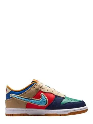 Nike Dunk Low Gs "midnight Navy Noise Green" Sneakers - Multicolor