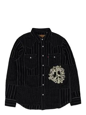 DENIM TEARS X Levi's Overdyed Western Button Up Shirt - Black
