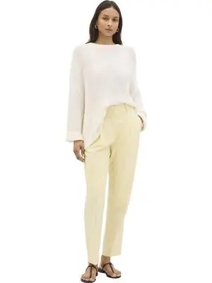 Another Tomorrow Wool Blend Peg Trousers - Sunlight