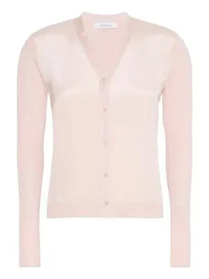 Max Mara Cashmere And Silk V-neck Cardigan - Pink