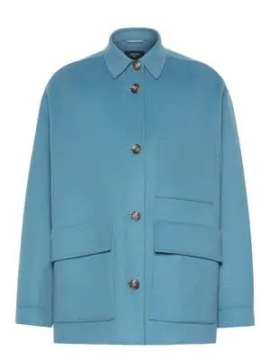 Max Mara Double Wool Shirt Jacket - Light Blue
