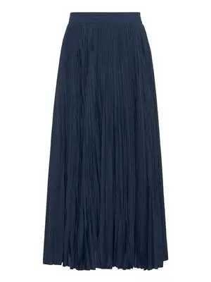 Max Mara Plissé-pleated Skirt - Navy