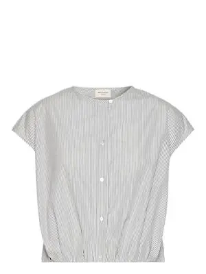 Max Mara Cotton Poplin Sleeveless Crop Top - Navy