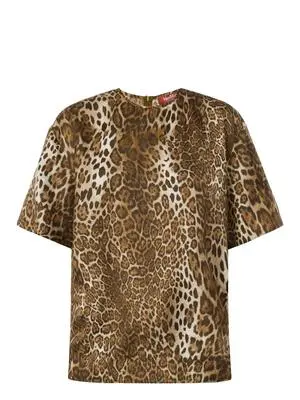 Max Mara Printed Silk Twill Blouse - Brown