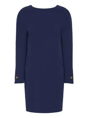 Max Mara Max Mara Cady Tunic Dress With Kimono Sleeves And Button Detail Navy