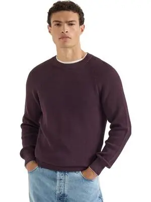 Brunello Cucinelli Cotton English Rib Raglan Sleeve Sweater - Grey
