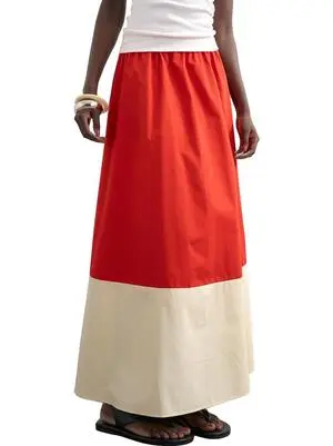 Topshop Maxi Full Circle Skirt - Orange